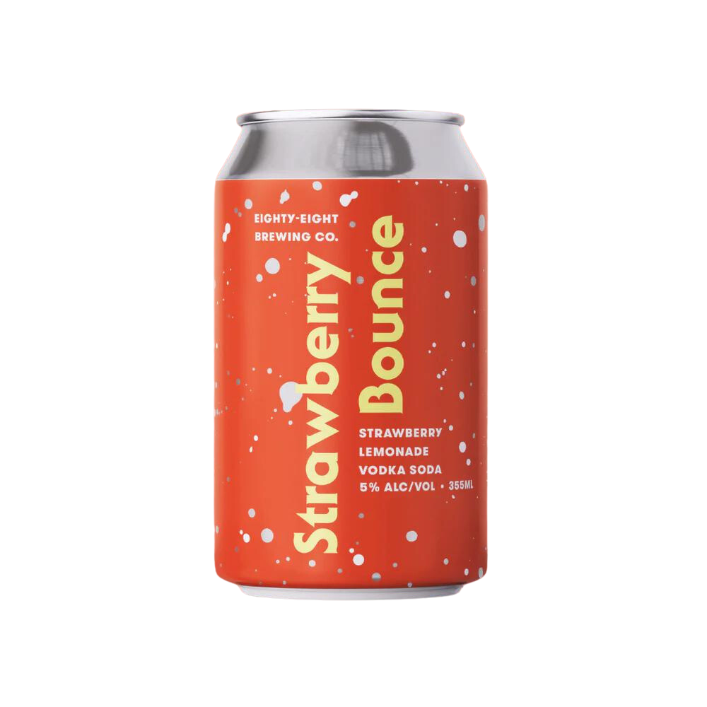 88 Brewing Strawberry Bounce RTD 4 x 355ml – Craft Cellars LTD
